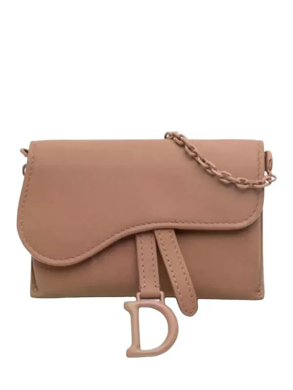 Dior Nano Ultra Matte Calfskin Saddle Chain Pouch Crossbody Bag - Brown