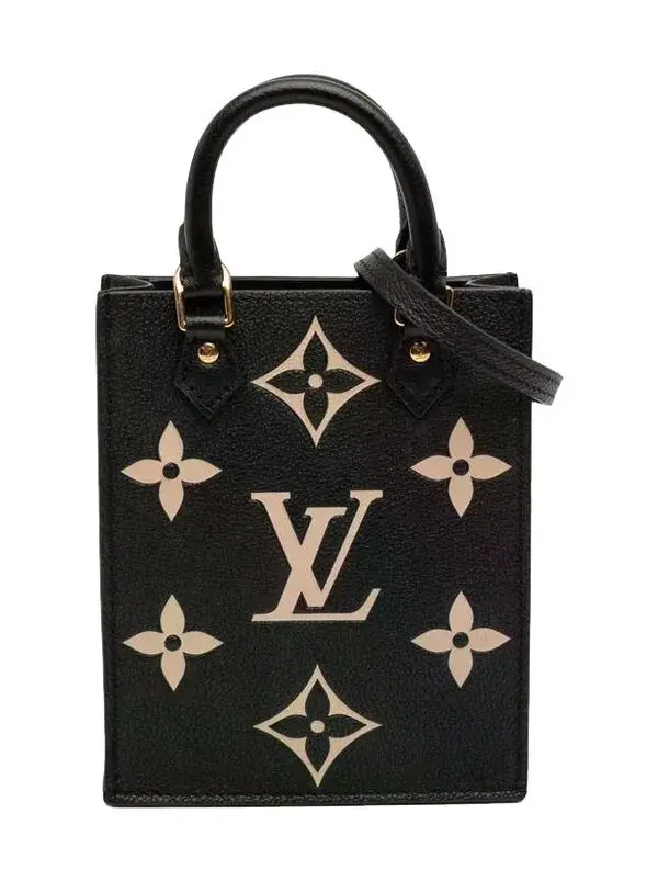 LOUIS VUITTON Bicolor Monogram Empreinte Petit Sac Plat - Black