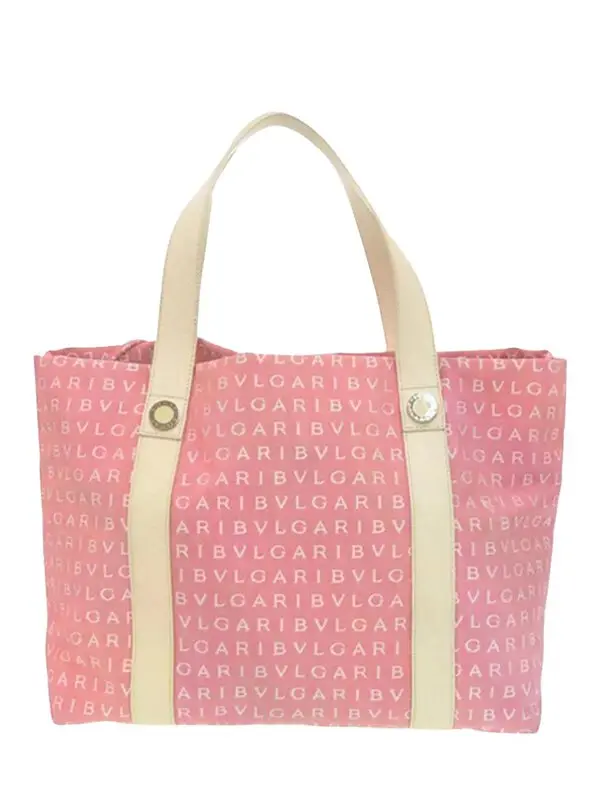 BVLGARI 2010-2026 Logomania Canvas Tote Bag - Pink