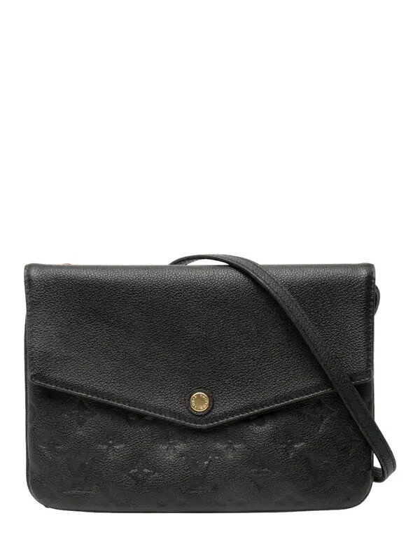 LOUIS VUITTON 2015 Monogram Empreinte Twice Crossbody Bag - Black