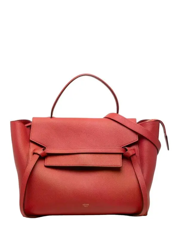 Celine 2015 Mini Leather Belt Bag Satchel - Red