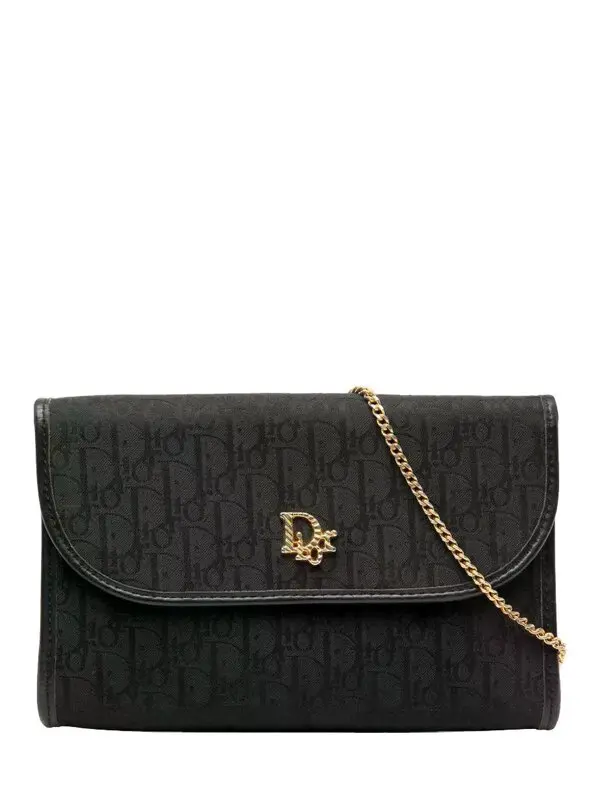 Dior Diorissimo Trotter Canvas Chain Crossbody Bag - Black