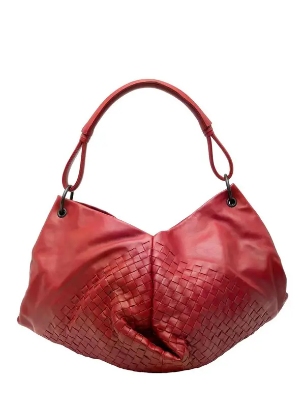 Bottega Veneta Nappa Intrecciato Aquilone Fortune Cookie Hobo Bag - Red