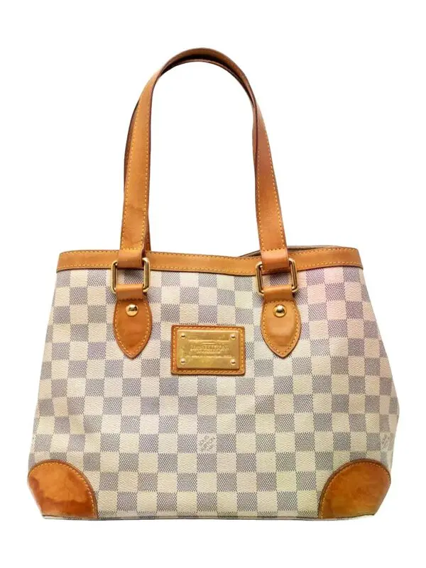 LOUIS VUITTON 2011 Damier Azur Hampstead Pm Tote Bag - White