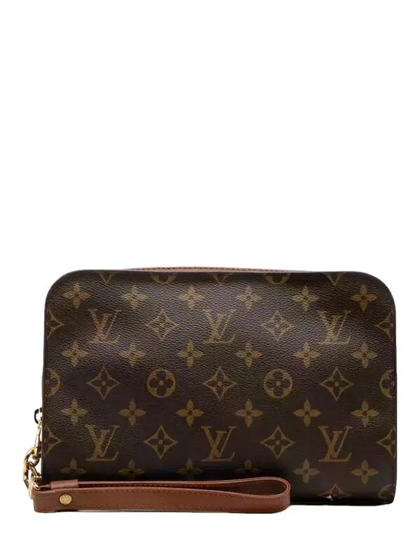 LOUIS VUITTON 2004 Monogram Orsay Clutch Bag - Brown