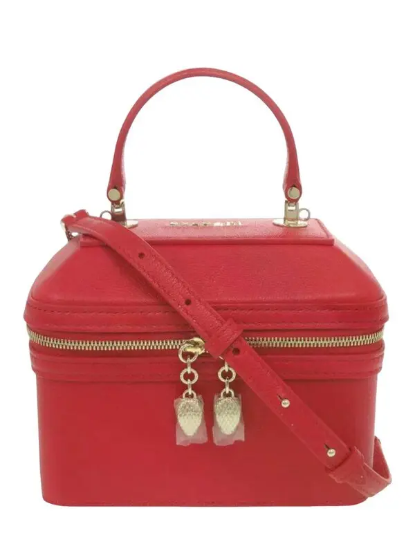 BVLGARI Leather Serpenti Forever Vanity Satchel - Red
