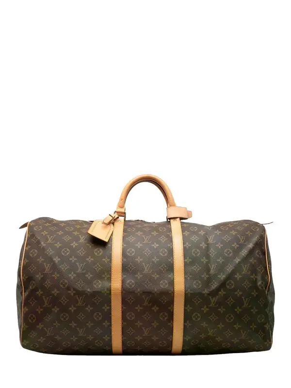 LOUIS VUITTON 1990 Monogram Keepall 60 Travel Bag - Brown