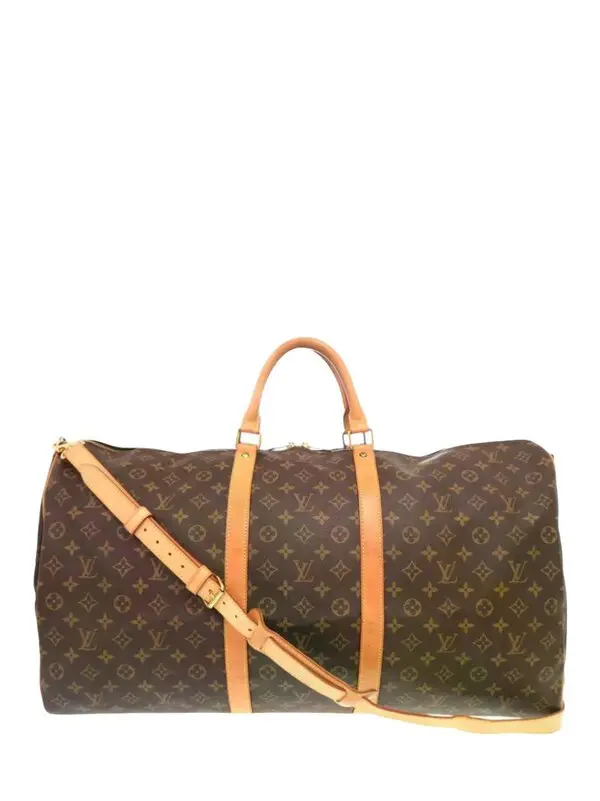 LOUIS VUITTON 1995 Monogram Keepall Bandouliere 60 Travel Bag - Brown