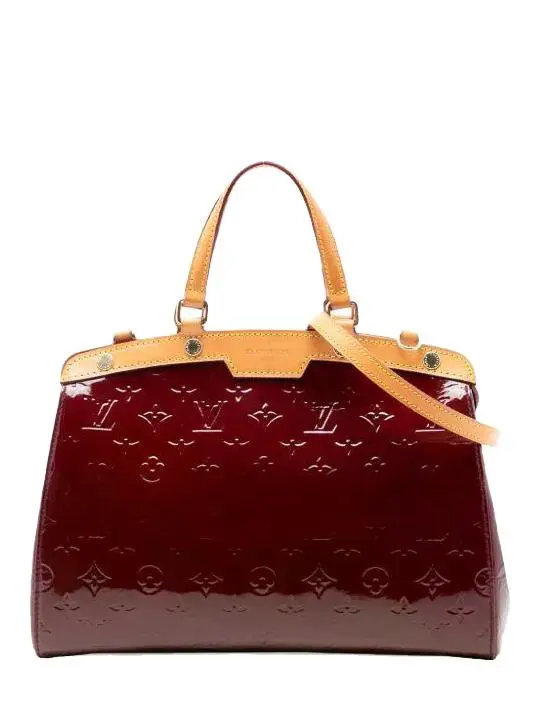 LOUIS VUITTON 2014 Monogram Vernis Brea Mm Satchel - Red