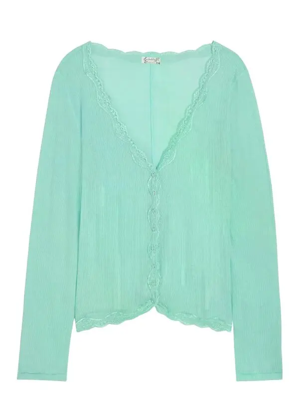 Free People Big Love Buttoned Cardigan - Green