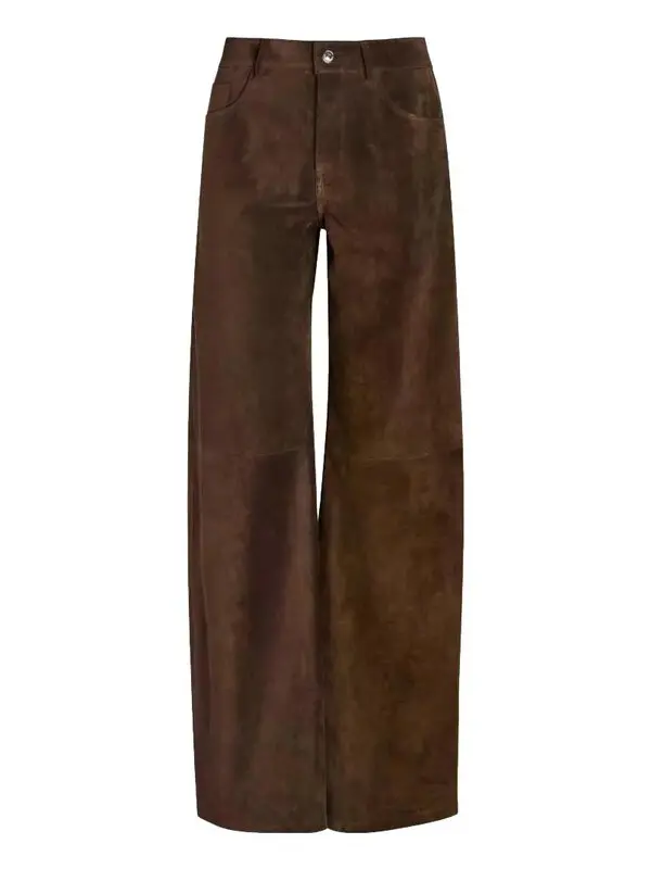 ARMARIUM Wide-leg Suede Trousers - Brown