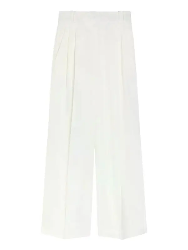 Another Tomorrow Pleated Trousers - White