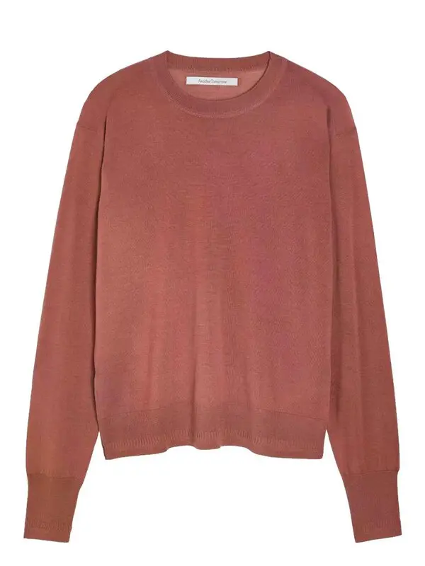 Another Tomorrow Crew-neck Sweater - Red