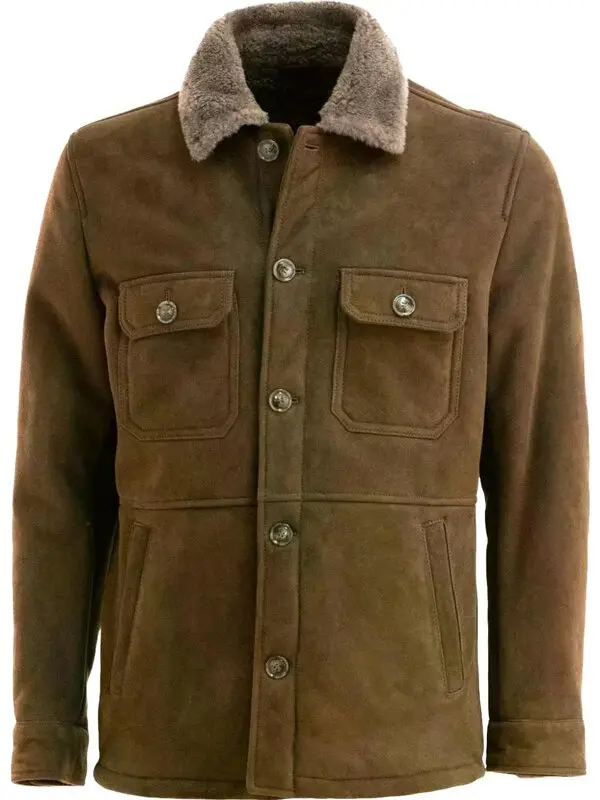 BARBA NAPOLI Suede Jacket - Brown