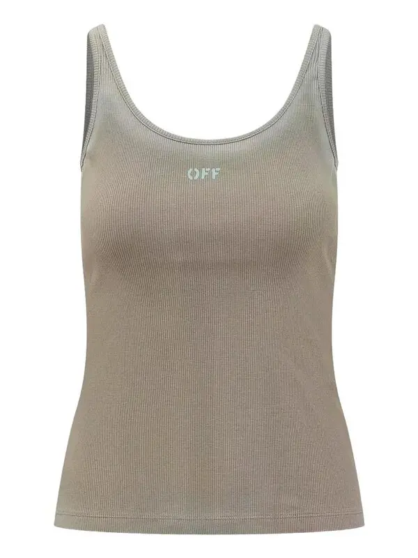 Off-White Ribbed Tank Top - Neutrals