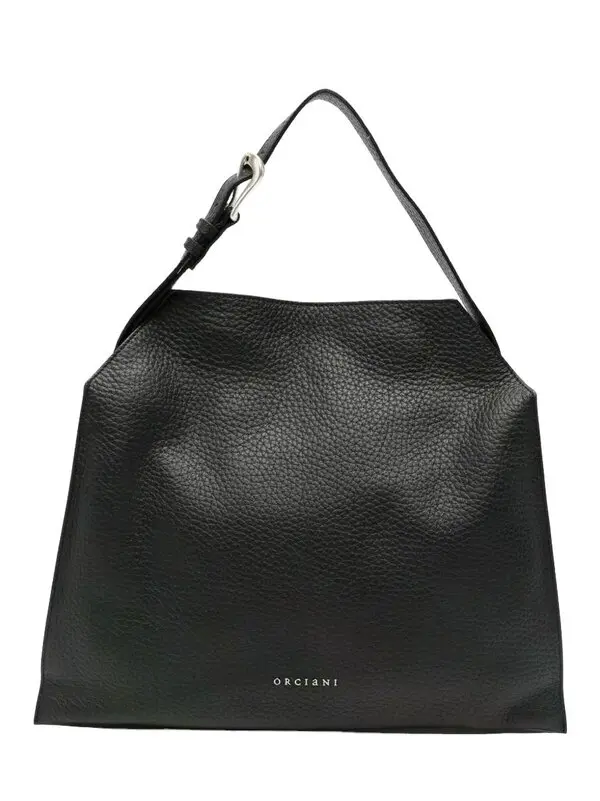 ORTIGNI Medium Trinity Soft Shoulder Bag - Black