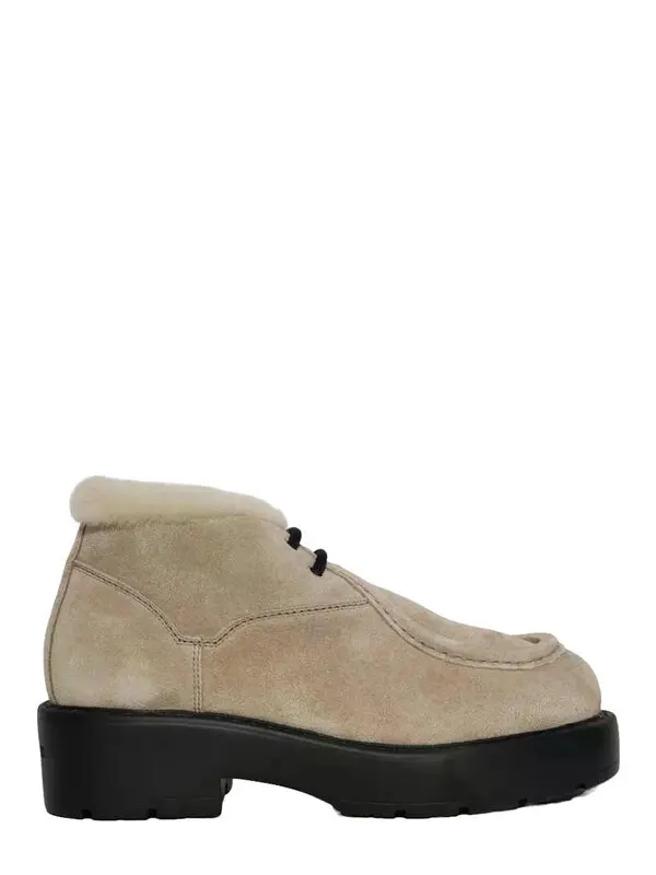 Miu Miu Shearling-trim Platform Boots - Neutrals