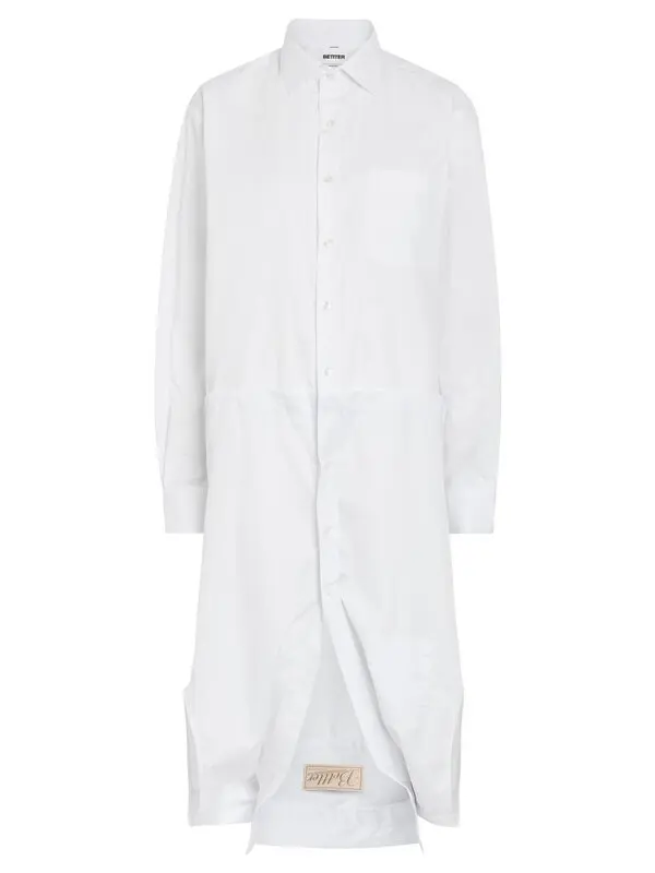 BETTTER Cotton-blend Poplin Midi Shirt Dress - White