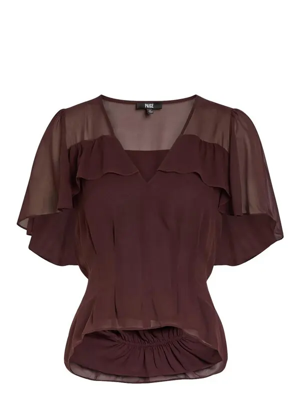 Paige Willa Ruffled Silk Blouse - Purple