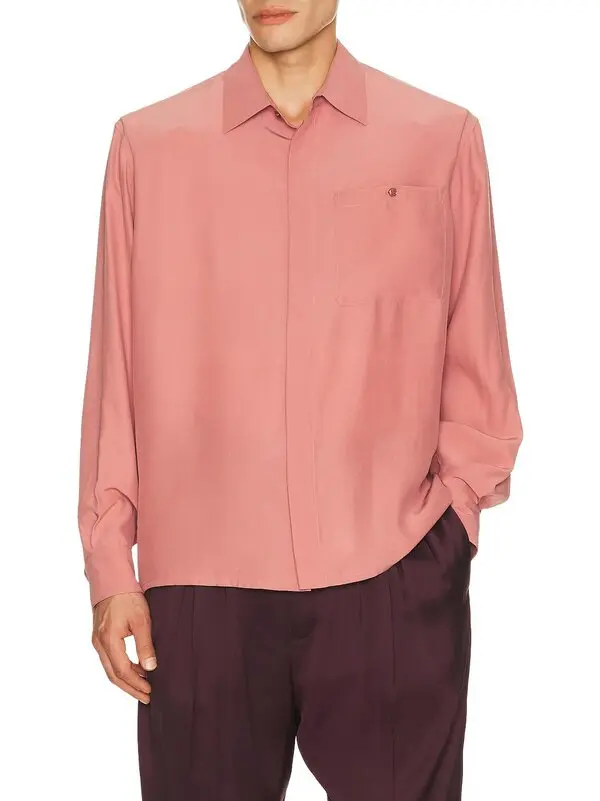 Saint Laurent Long Sleeve In Rose - Rose Des Bois