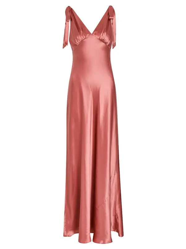 REFORMATION Pernille Silk Gown - Pink