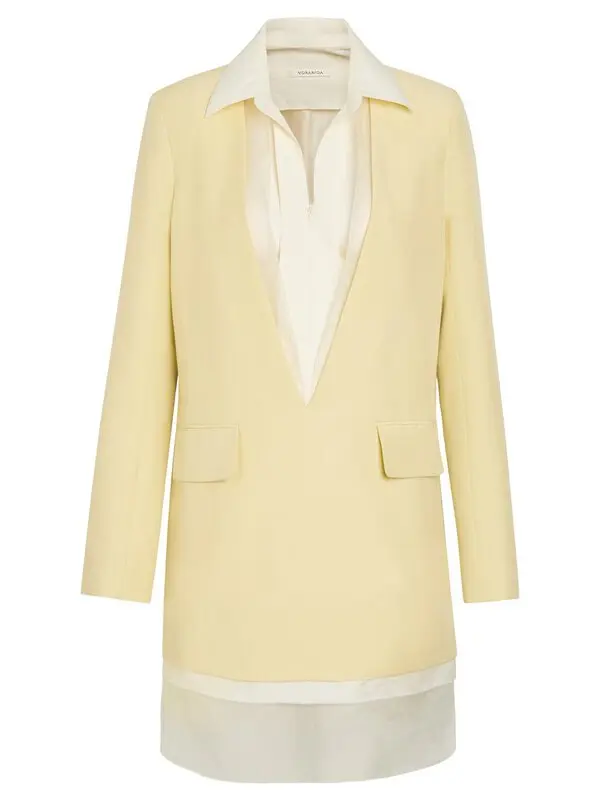 VORANIDA Nythera Layered Woven Mini Blazer Dress - Beige