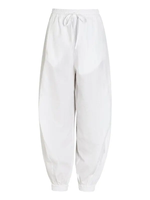 RÓHE Crinkled Balloon-leg Cotton-blend Trousers - White