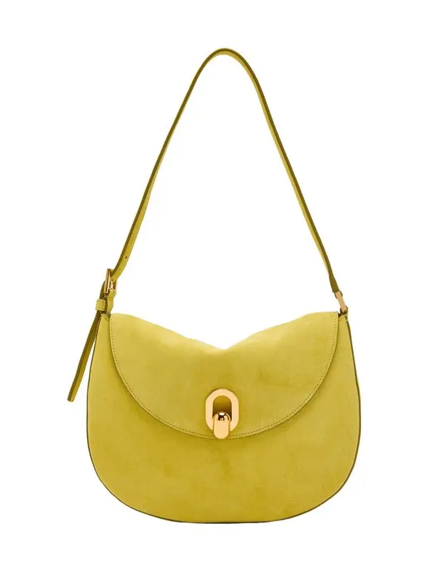 Savette Tondo Small Suede Shoulder Bag - Yellow