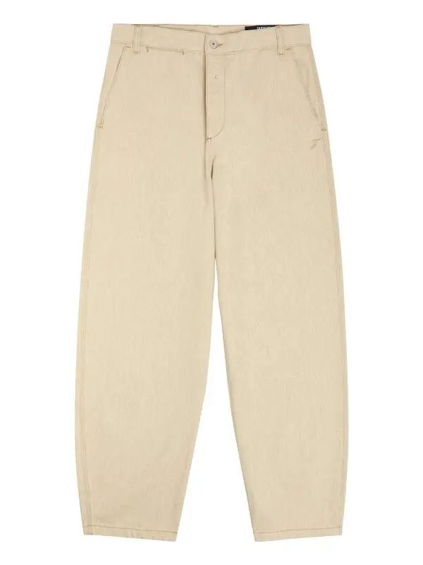 Jacquemus Wide-leg Cotton-blend Trousers - Beige