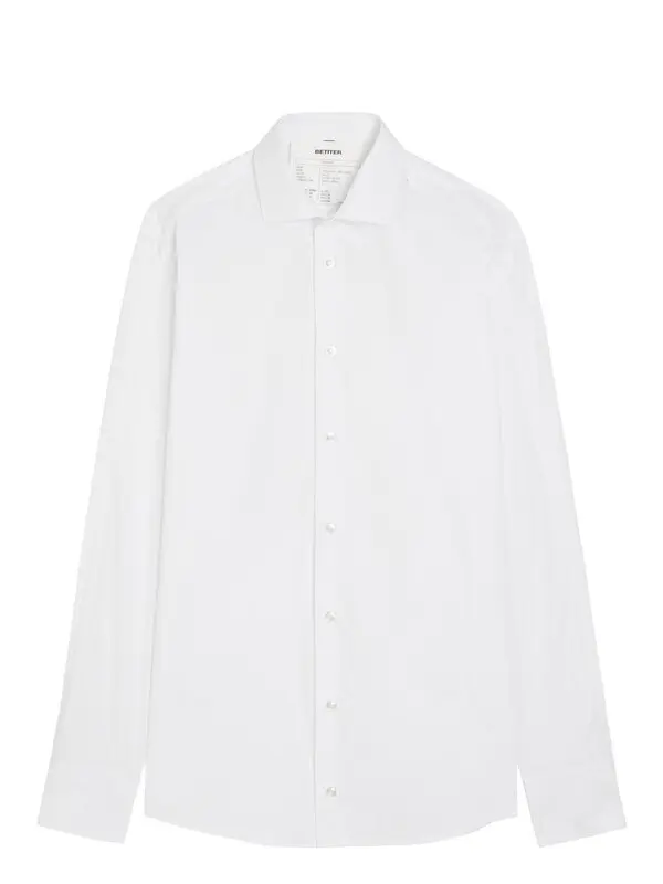 BETTTER Zipped Sleeve Cotton-blend Shirt - White