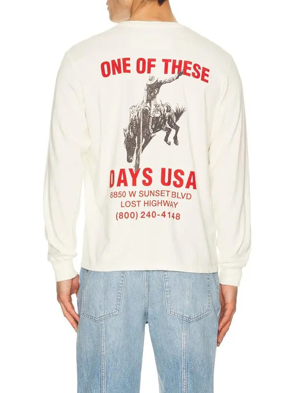 ONE OF THESE DAYS Break On Through Long Sleeve Tshirt In White - Bone