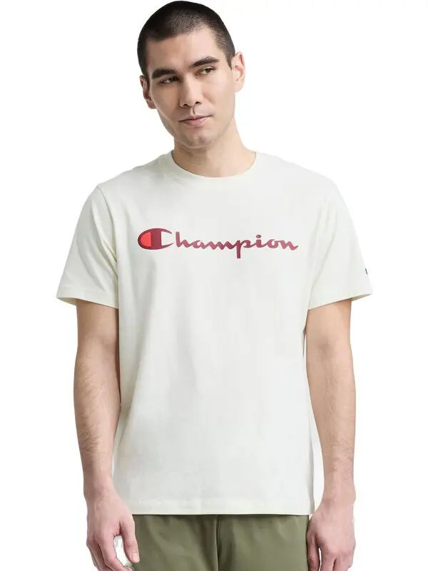 Champion Classic Graphic T-shirt, Script Logo - Unbleached Cotton
