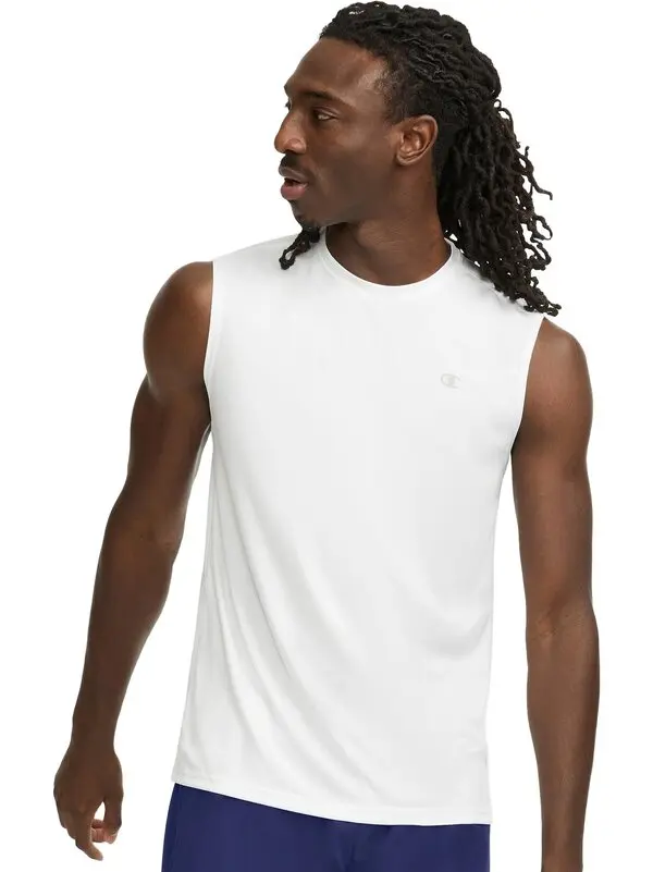 Champion Sport Muscle Tank With Reflective C Logo - Bright White