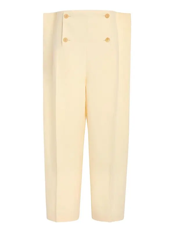 Khaite Ila Wide Leg Pants - Natural