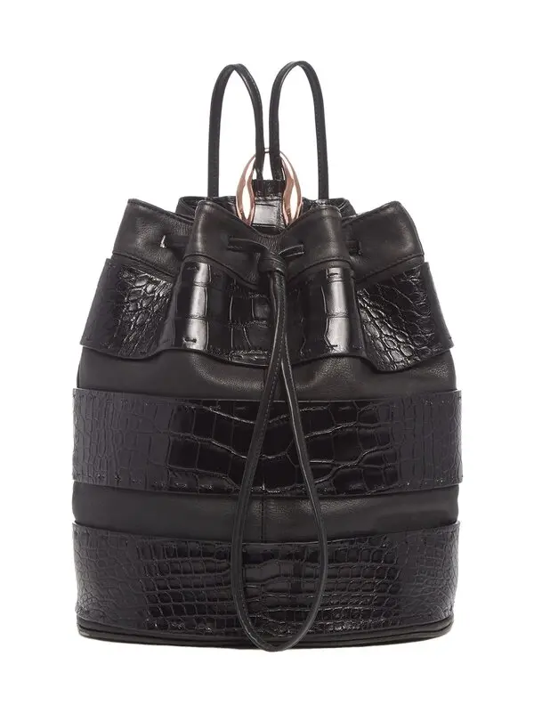 Gabriela Hearst Nappa And Crocodile Leather Backpack - Black
