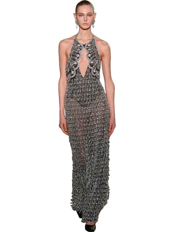 GEORGES HOBEIKA Embellished Maxi Dress - Black
