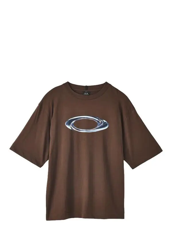 Oakley Liquid Metal Ellipse Logo Graphic Tee - Brown