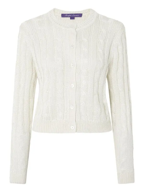 Ralph Lauren Cable-knit Silk Cardigan - Neutrals