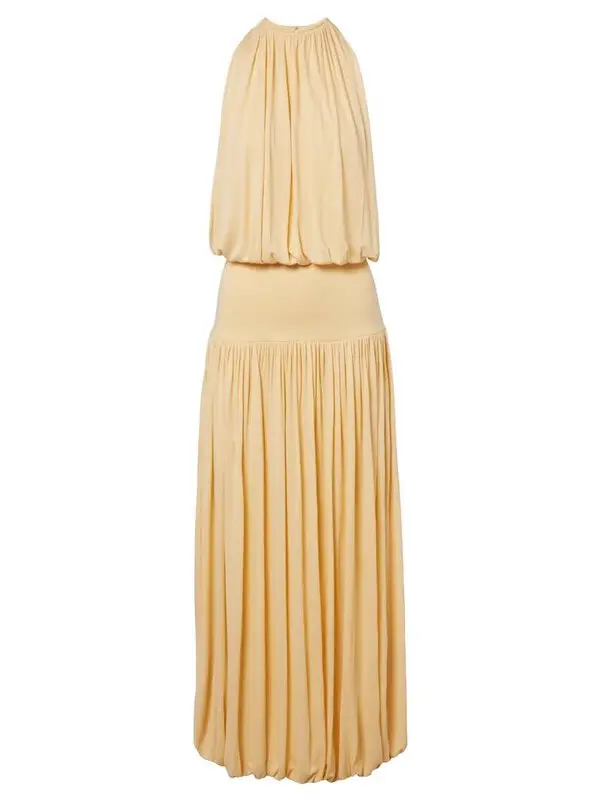 TOTEME Gathered Maxi Dress - Yellow