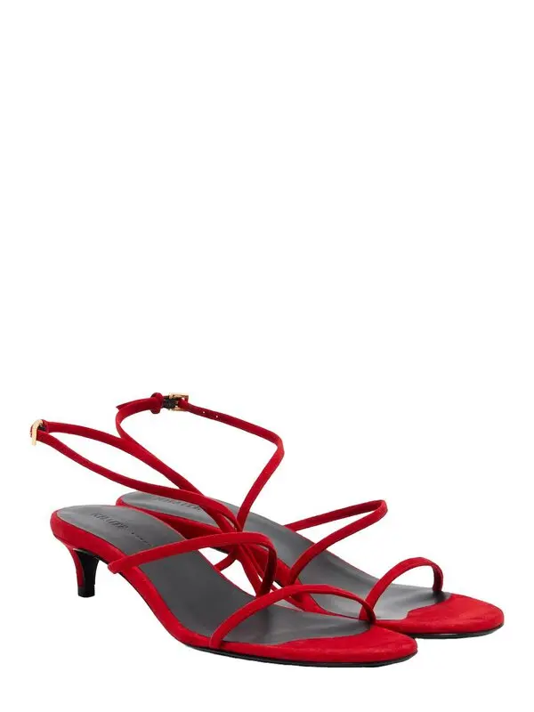Khaite Loop 35 Suede Sandals - Red
