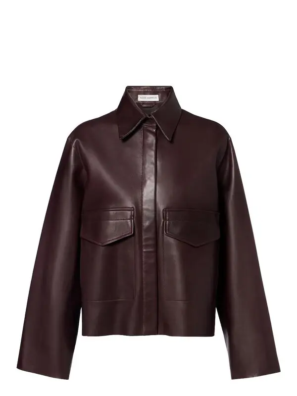 Nour Hammour Darcy Leather Jacket - Burgundy