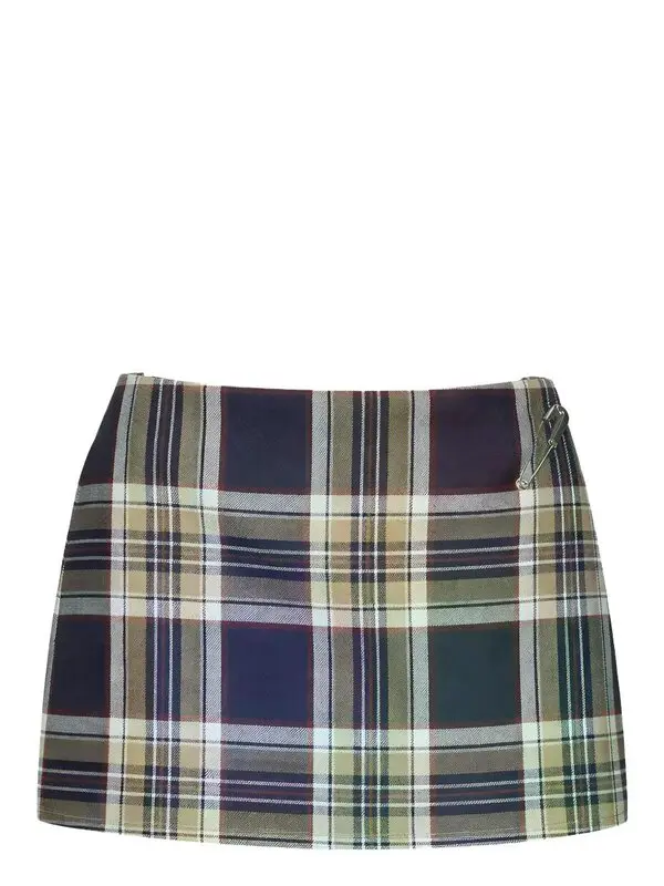 FRAME Plaid Mini Skirt - Blue