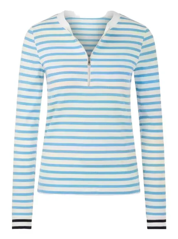 MARCCAIN Striped Zip T-shirt - Blue