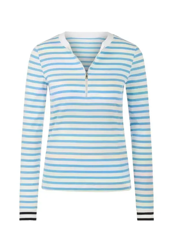 MARCCAIN Striped Zip T-shirt - Blue