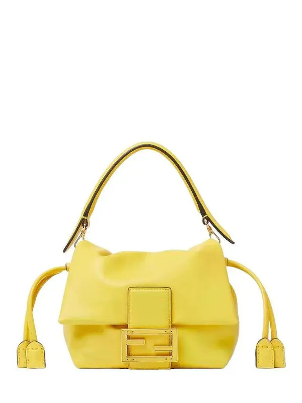 Fendi Logo Plaque Tote Bag - Yellow