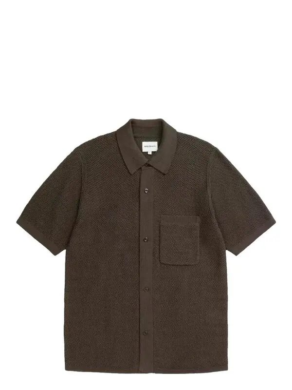 Norse Projects Pocket Knitted Shirt - Brown