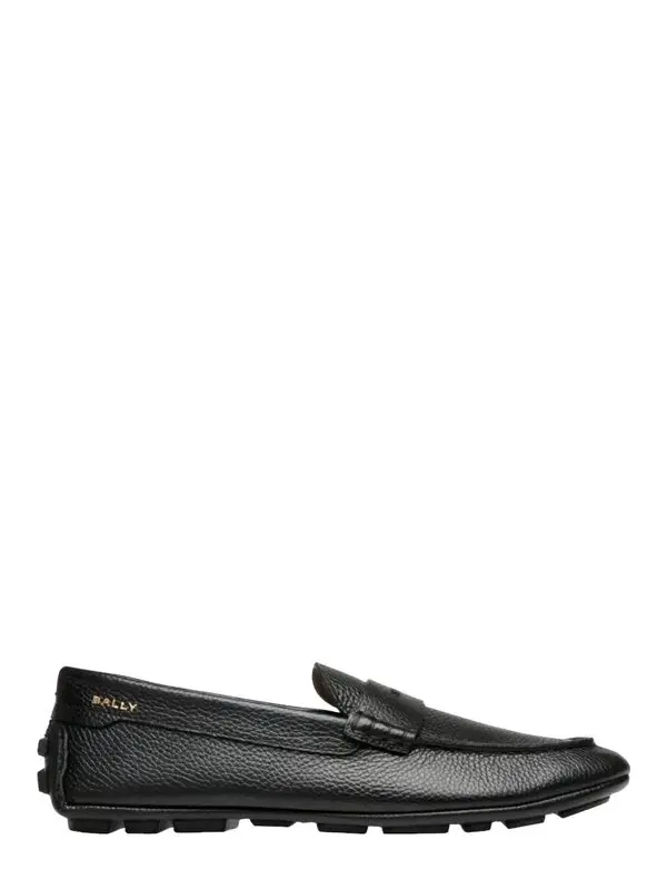 Bally Grained-leather Loafers - Black