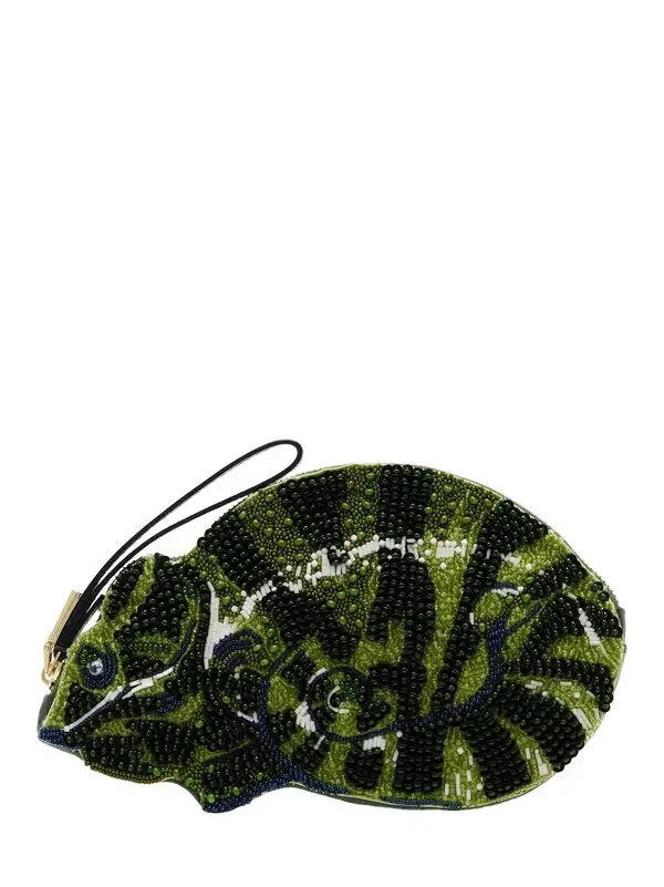 ALEMAIS Chameleon Beaded Clutch - Green