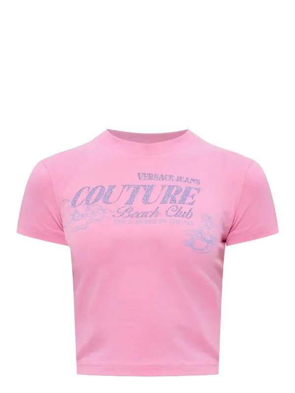 Versace Glitter Print T-shirt - Pink