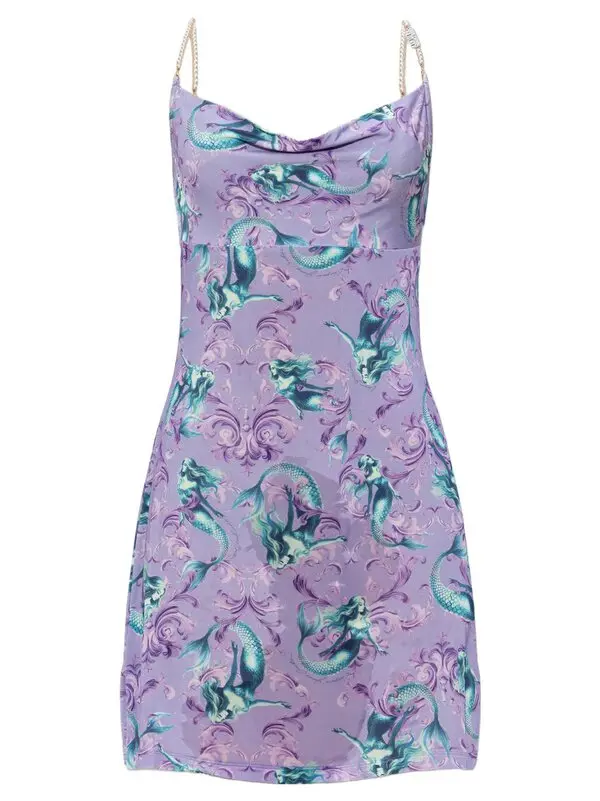 Versace Dress With Pearl Straps - Purple